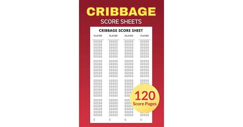 Cribbage Score Sheets 120 Score Pages Perfect Scoresheet Record Book