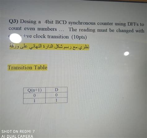 Solved Q3 Desing A 4bit Bcd Synchronous Counter Using Dffs