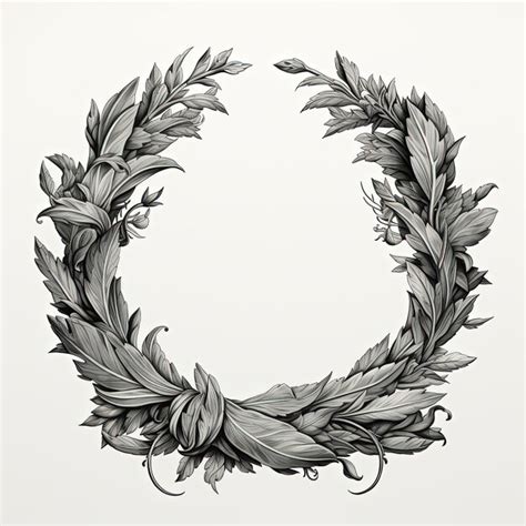 Premium Ai Image Laurel Wreath Illustration Rustic Ribbon Design Vector