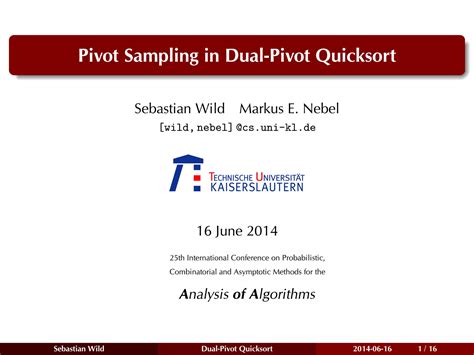 pivot sampling in dual pivot quicksort speaker deck