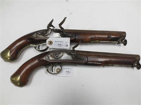 Bonhams A Brace Of 16 Bore Flintlock Commercial New Land Pattern