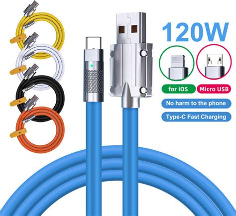 W A Super Fast Charge Type C Liquid Silicone Quick USB Cable For Huawei USB Charger Cables