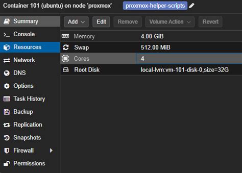 proxmox VE helper scripts를 사용한 우분투 설치