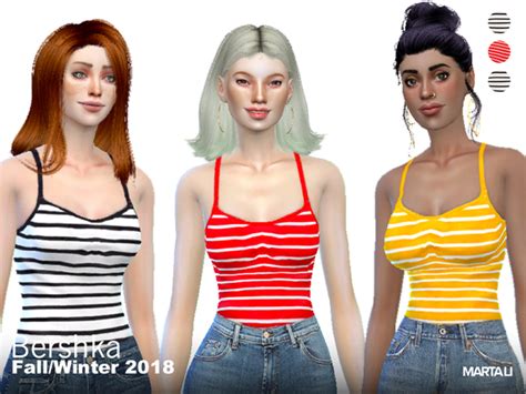 Tank Top Stripes By Martalisofia Sims 4 Female Clothes