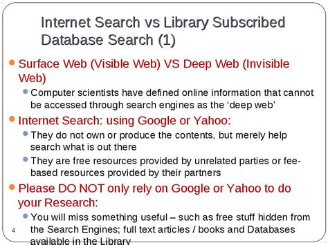 Learn About Difference Between Internet Search And Library Subscribed