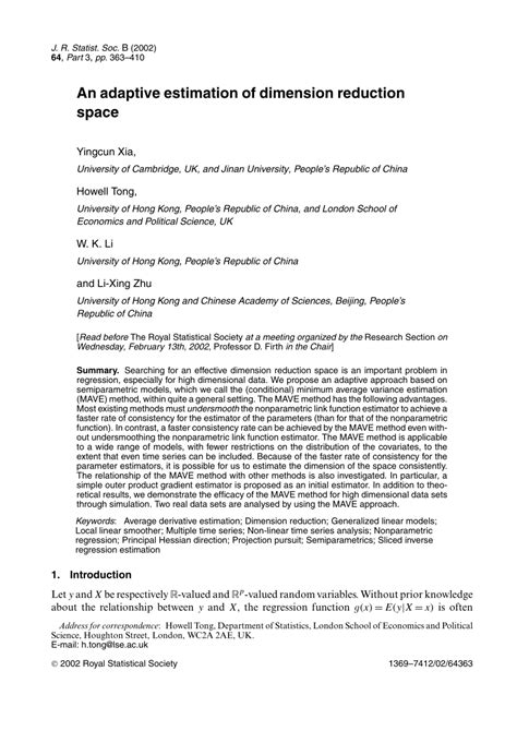 Pdf An Adaptive Estimation Of Dimension Reduction Space With Discussion