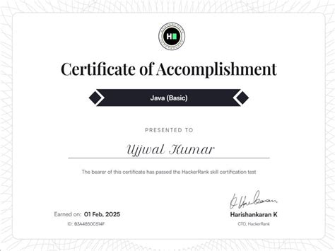 Java Programming Hackerrank Continuouslearning Certification