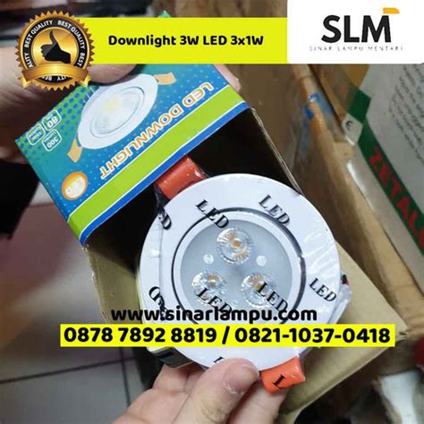 Jual Downlight 3 Watt LED 3 Mata X 1watt Body Putih Dan Silver Jakarta Barat Sinar Lampu