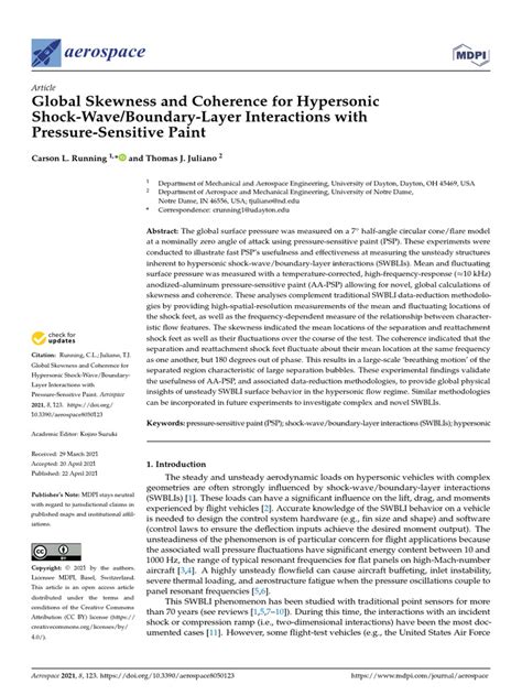 Global Skewness And Coherence For Hypersonic Shock Wave Boundary Layer Interactions With
