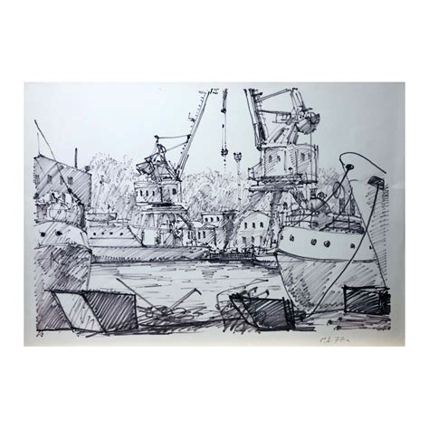 Priidu Aavik Ships And Cranes In The Tallinn Ship Repair Factory