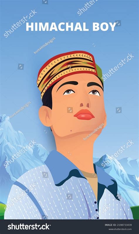 Himachal Pradesh India Boy Traditional Cap Stock Vector Royalty Free