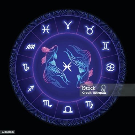 Segno Zodiacale Pesci Simbolo Delloroscopo Illustrazione Vettoriale