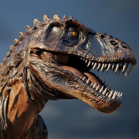 Premium Ai Image A Dinosaur Head With Sharp Teeth