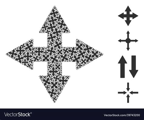 expand arrows icon recursive mosaic royalty free vector