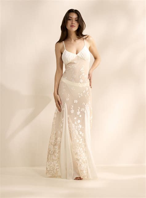 Vija Embroidered Long Nightie Bridal Collection Rya Collection
