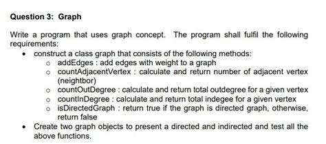 Solved Question Graph Write A Program That Uses Graph Chegg