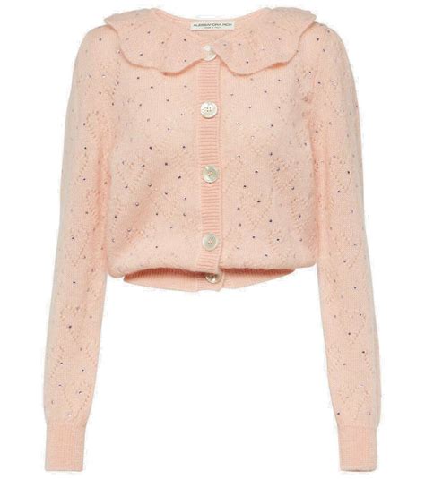 Alessandra Rich Embellished Mohair Blend Cardigan Alessandra Rich