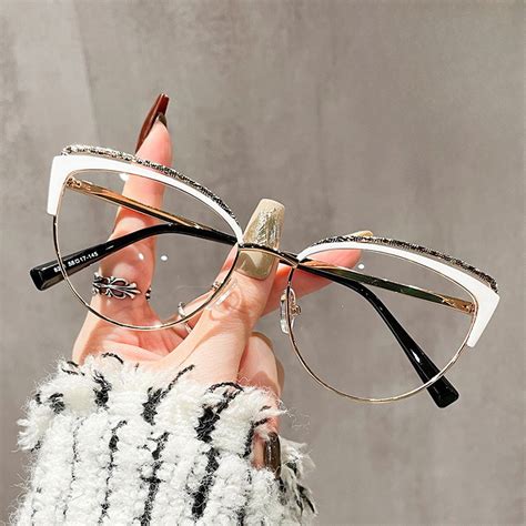 Anti Blue Light Blocking Glasses Cat Eye Metal Frame For Menwomen