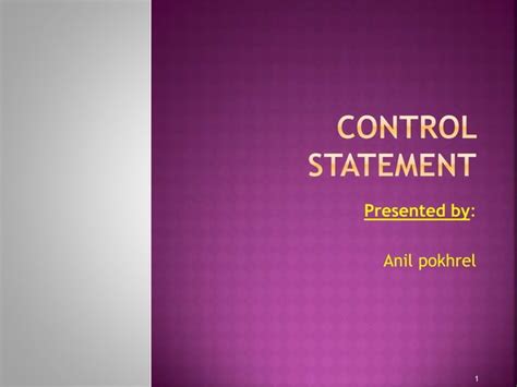 Control Statement Ppt