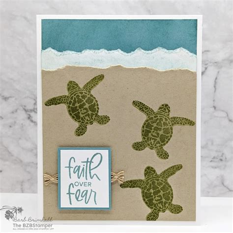 handmade card using the sea turtle stamp set barb brimhall the