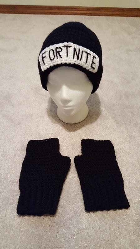 Fortnite Set Hat And Fingerless Gloves Nanas Crochet Shoppe