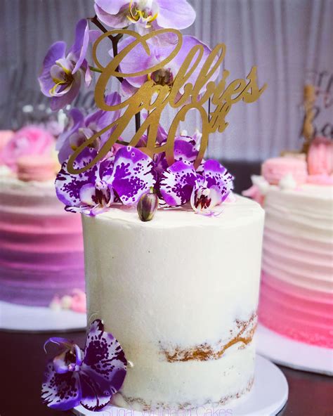 Cake Toppers Personalised Floral Orchid Flowers Edible Icing Birthday