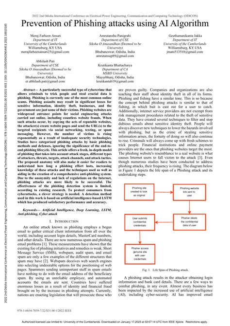 pdf prevention of phishing attacks using ai algorithm