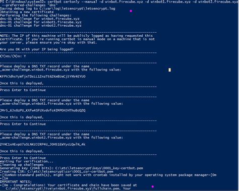 Running Certbot On Windows Phase 1 Client Dev Lets Encrypt Community Support