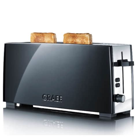 Graef Long Slot 2 Slice Toaster Black Gloss Homeware