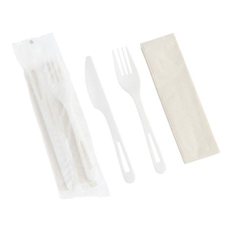 World Centric 6 Wrapped Compostable TPLA Fork And Knife Cutlery Pack