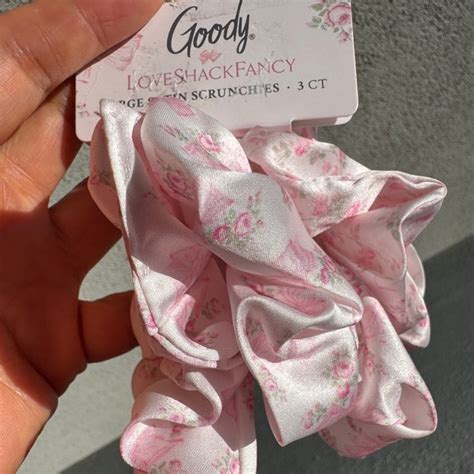 Loveshackfancy Accessories Nwt Goody X Loveshackfancy Pink Satin Scrunchies Set Of 3 Poshmark