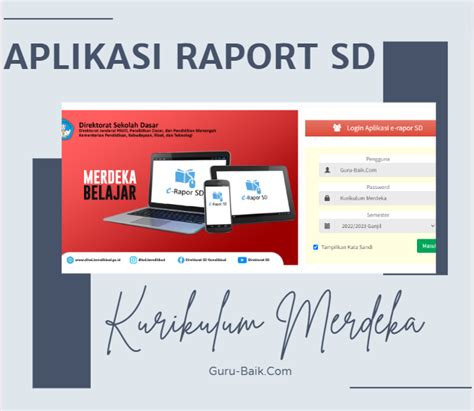 Aplikasi E Rapor SD Kurikulum Merdeka Versi 2022 1 Terbaru Guru Baik