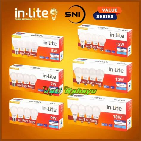 Jual INLITE PAKET LAMPU LED BELI 3 GRATIS 1 5W 7W 9W 12W 15W 18W VALUE