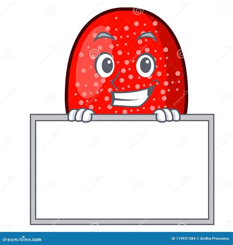 Grinning With Board Gumdrop Character Cartoon Style Stock Vector