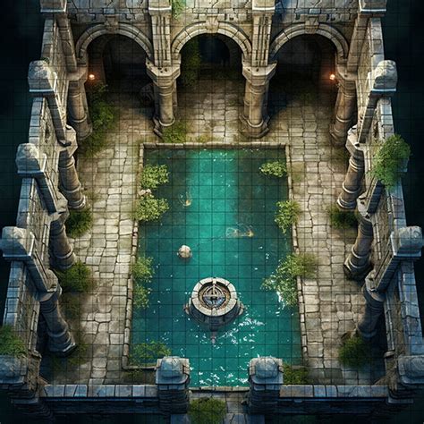 Aged Bath House Battle Map Dnd Battle Map Dandd Battlemap Dungeons