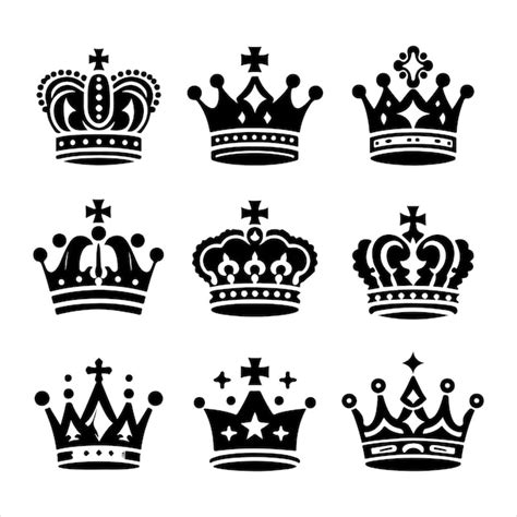 Colecção De Vetores De Coroa Set De ícones De Coroa De Reis Ilustração