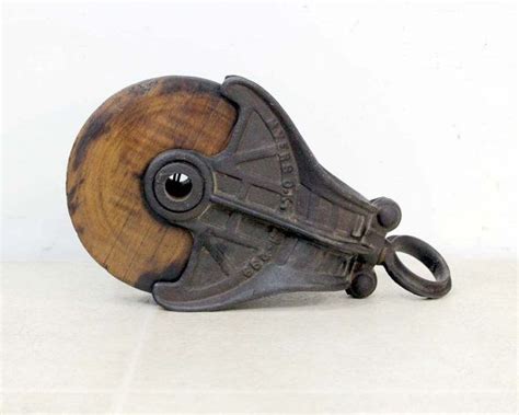 Block And Tackle With Wood Pulley Industrial Decor Pulley Etsy