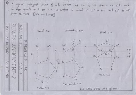 Engineering Graphics For Engineers Projection Of Planes Plane Inclined To Both HP And VP