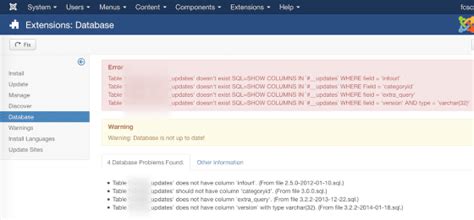 Joomla Updates Table Doesnt Exist Joomlashack