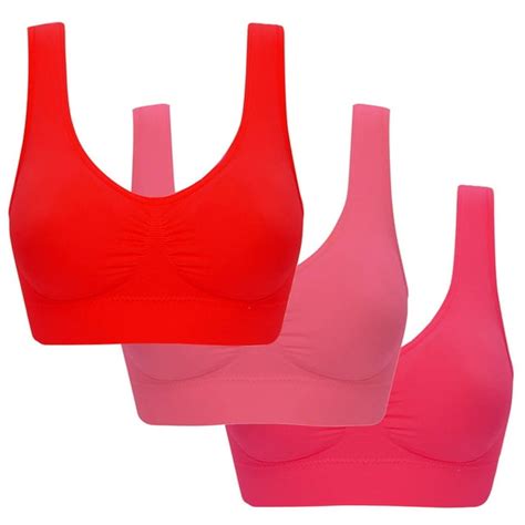 Fafwyp 3 Pack Plus Size Sports Bras High Impact Full Coverage No