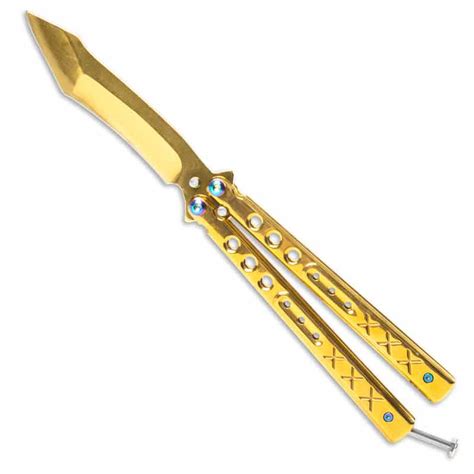 Eagle Claw Butterfly Knife - Sharp Gold Balisong - Sharp Steel ...