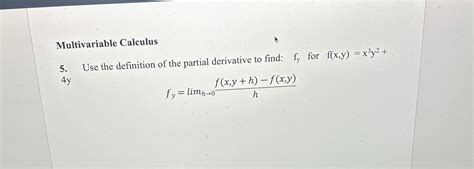 Solved Multivariable Calculus5 Use The Definition Of The Chegg