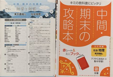 中間期末の攻略本 社会地理 東京書籍 新しい社会 By メルカリ