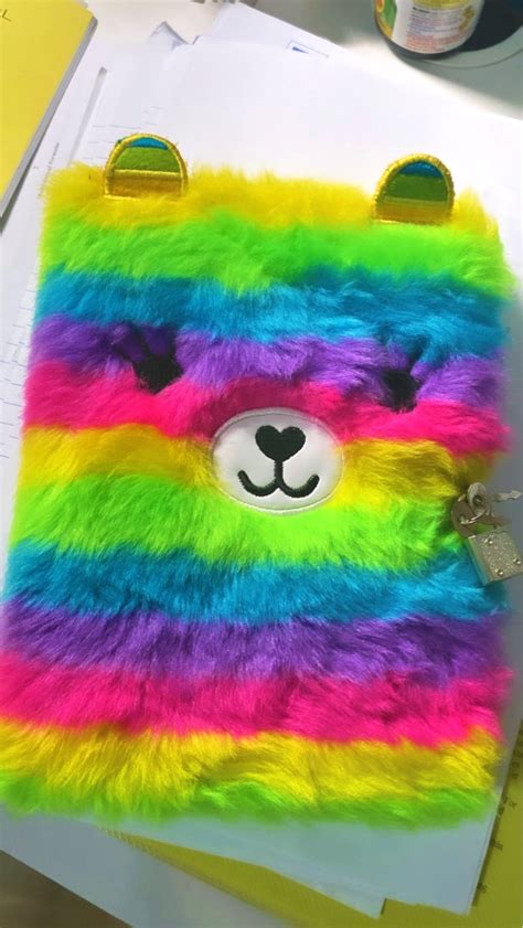 Smiggle Rainbow Furry Diary With Lock And Key Hobbies And Toys Stationery And Craft Stationery