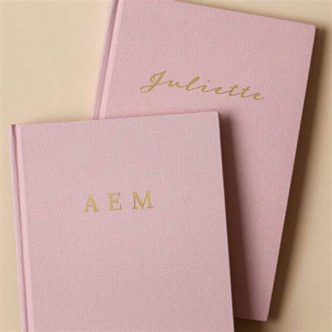 Personalised Script Name Fabric Notebook In Pink Lisa Angel