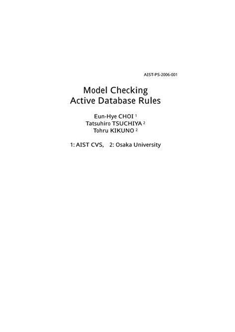 pdf model checking active database rules under various rule
