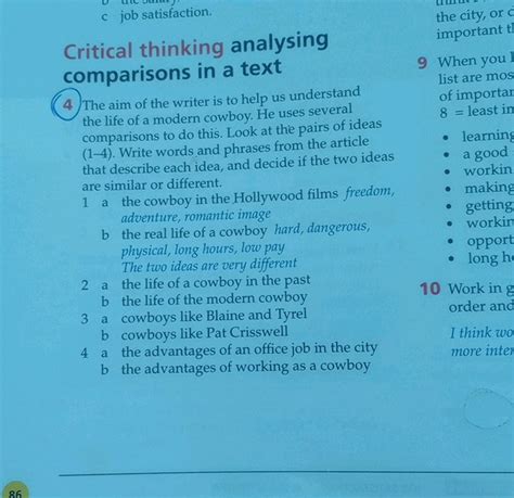 Critical Thinking Analysing Comparisons In A Studyx
