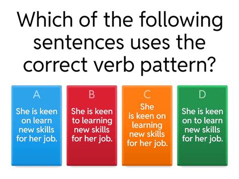 Verb And Adjective Patterns Quiz
