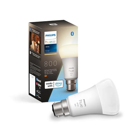 Philips Hue White Led Smart Light Bulb 1 Pack B22 Bayonet Cap Warm