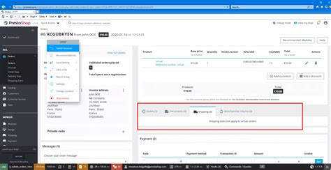 Shipping Part Empty In Bo When The Order Contains A Virtual Product